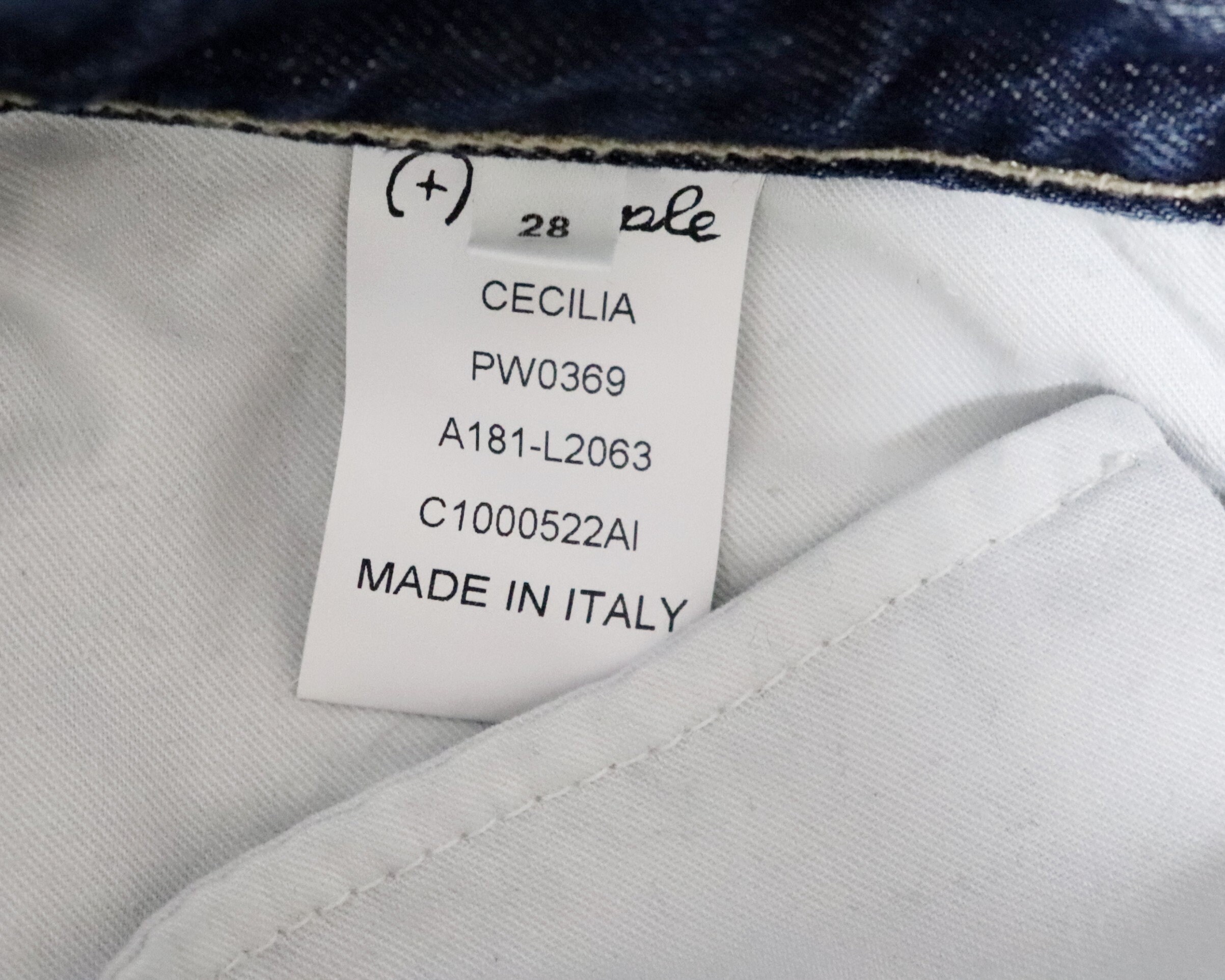 Woman High-waist Jeans Premium Italian Denim Jeans Size 28 Blue Wash ...