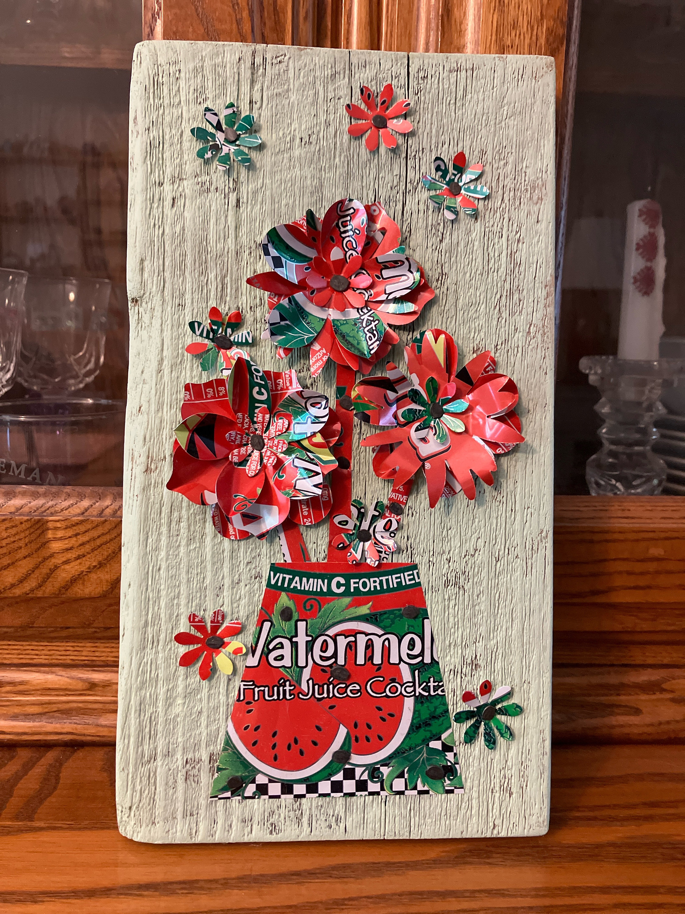 Arizona Tea Can Flower Pot: Upcycled and Handmade Aluminum Art - Etsy