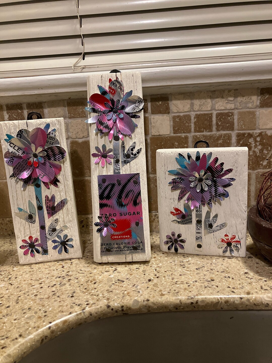 Coca Cola Wall Signs - Handmade Flower Pot Signs - Fun Set of 3 Limited ...