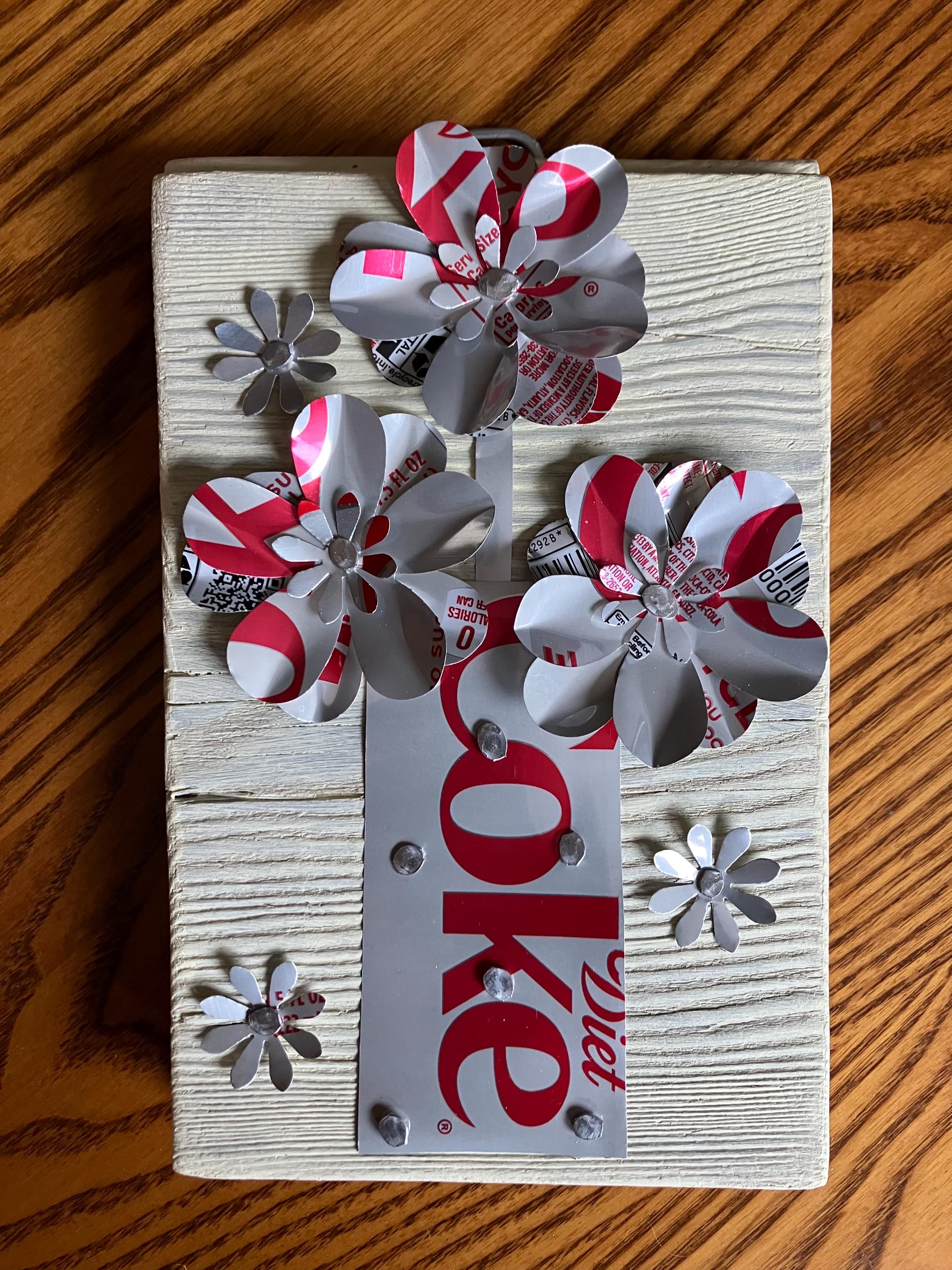 Diet Coke Soda Can Art - Pot of Flowers Sign - Coca-cola Wall Art ...