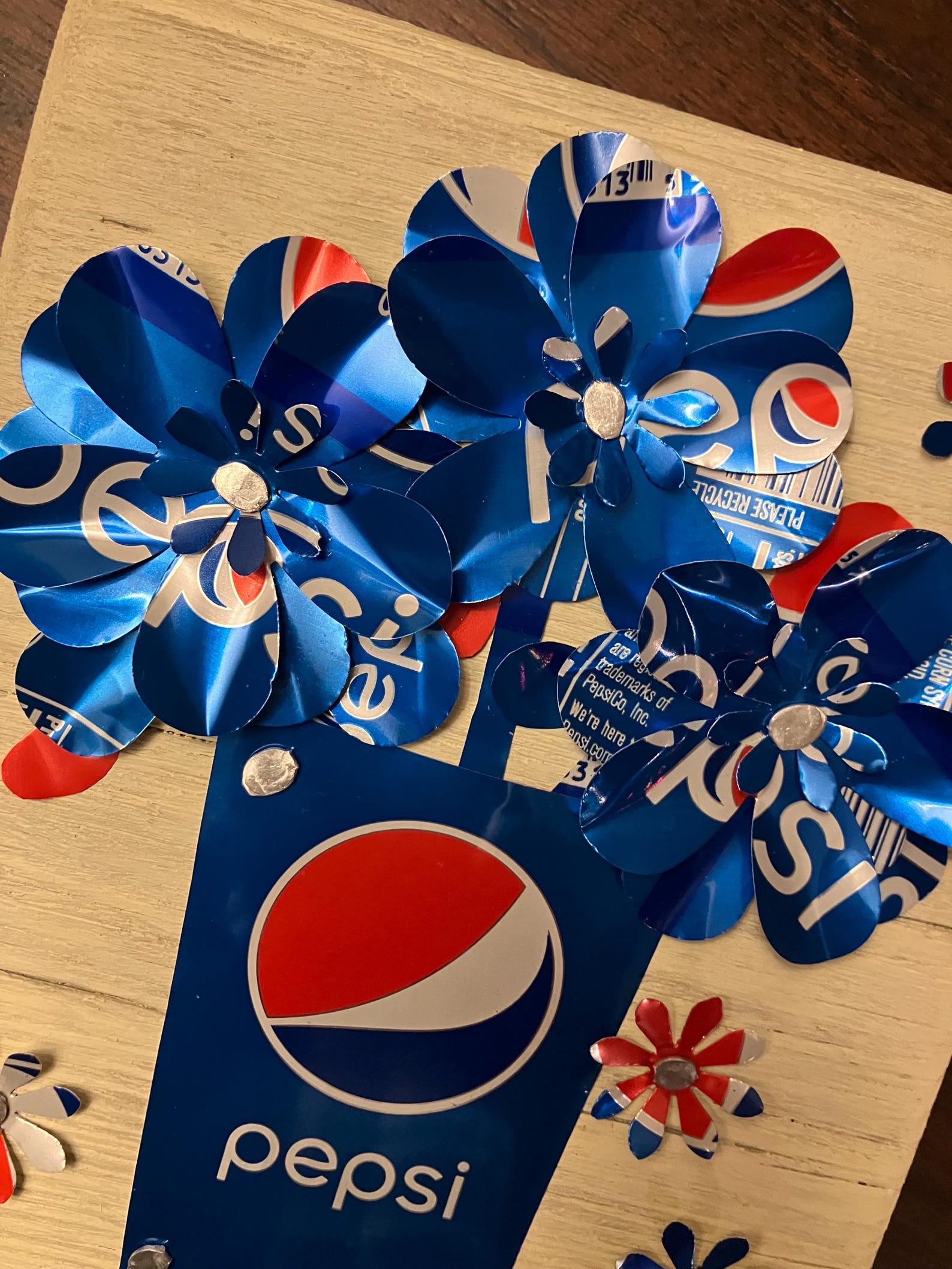 Pepsi Pot of Flowers Sign - Pepsi Cola Soda Can Art - Handmade Metal ...
