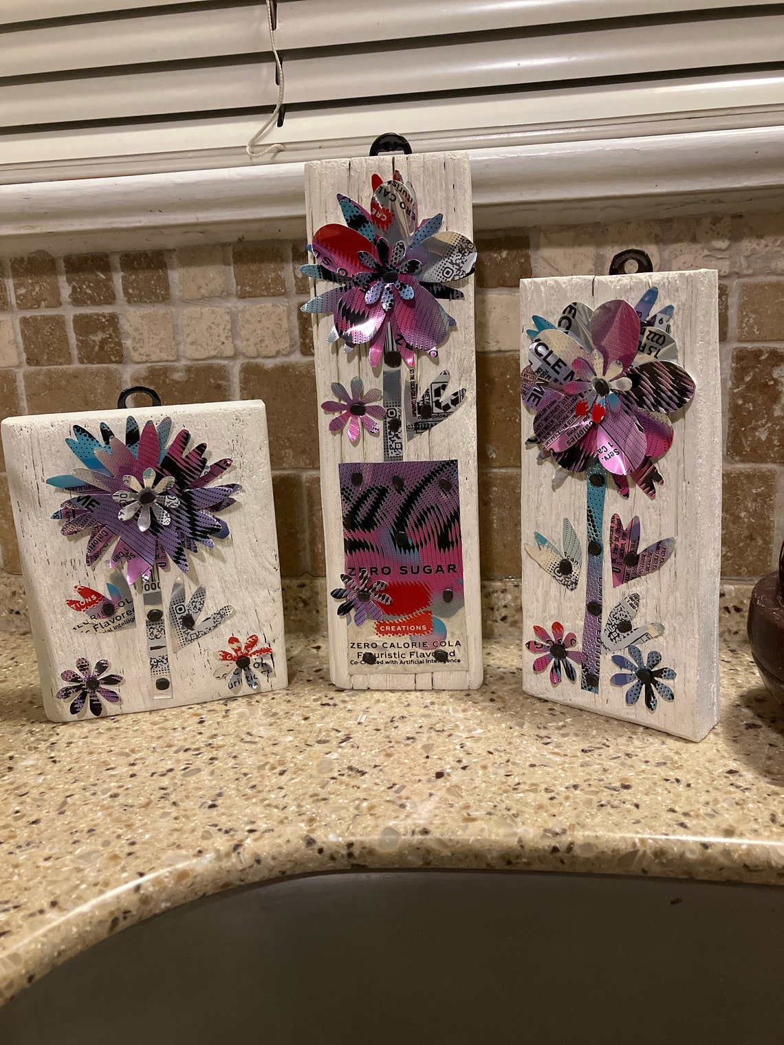 Coca Cola Signs Flower Pots Set of 3 Limited Edition Coke Zero Purple ...