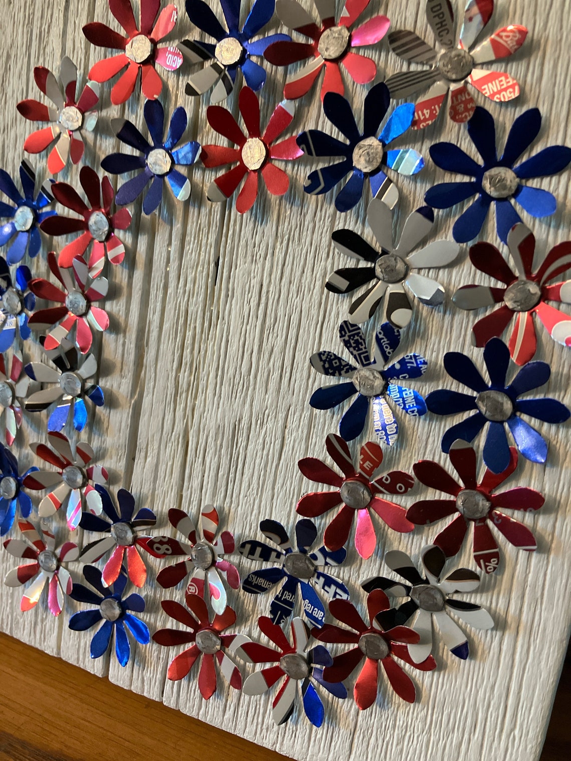 Colorful Metal Flower Wreath Soda Can Art Unique Colorful Gift - Etsy