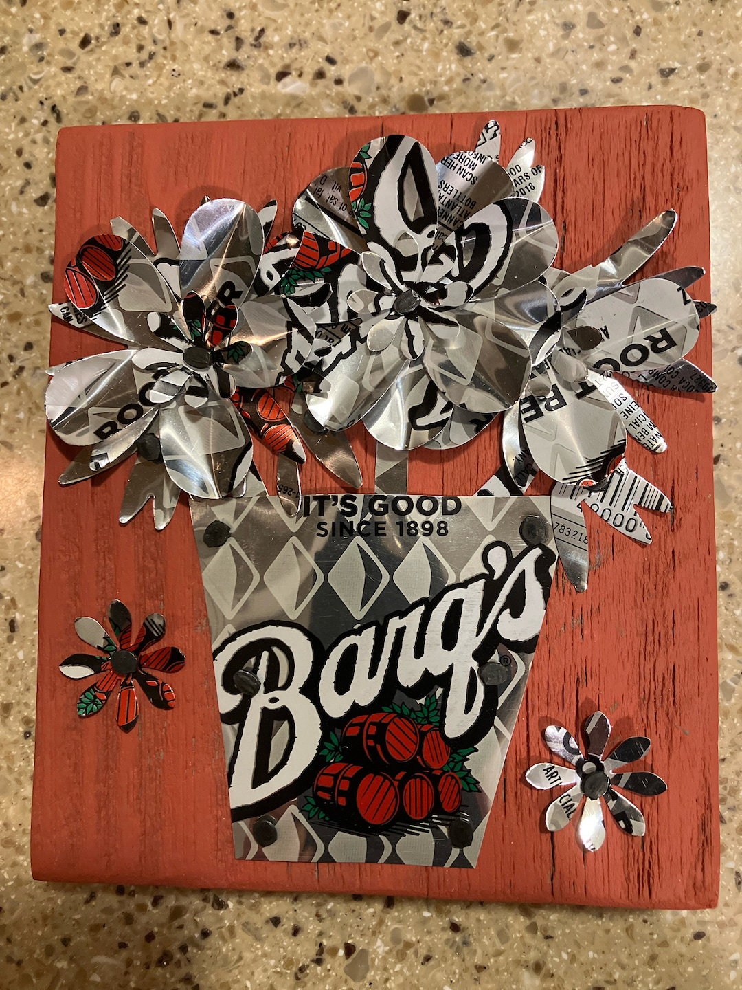 Barq's Root Beer Handmade Soda Can Art! - Root Beer Pot of Flowers on ...