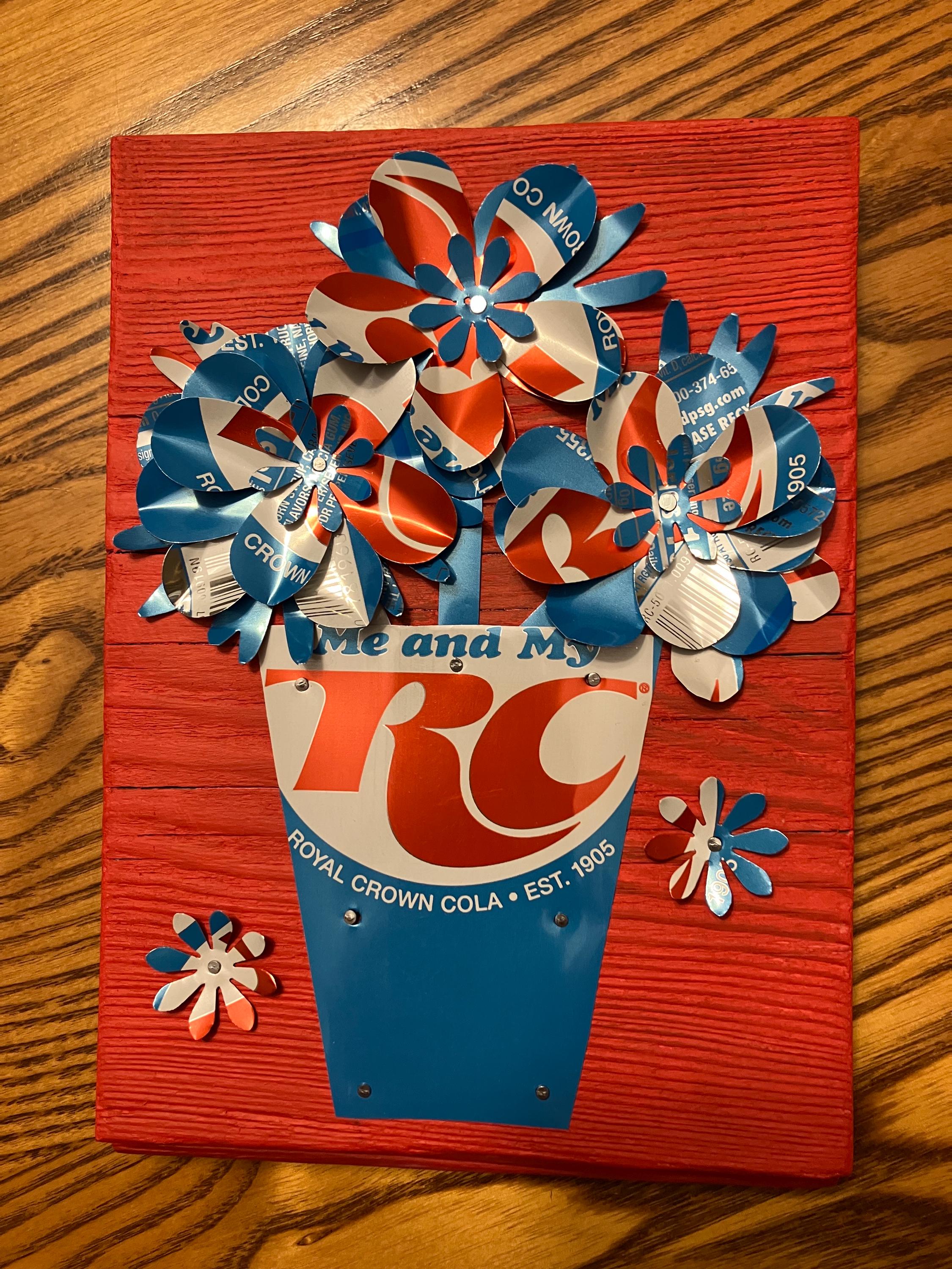 RC Cola Soda Can Art - Royal Crown Cola Flower Pot Sign - Metal RC ...