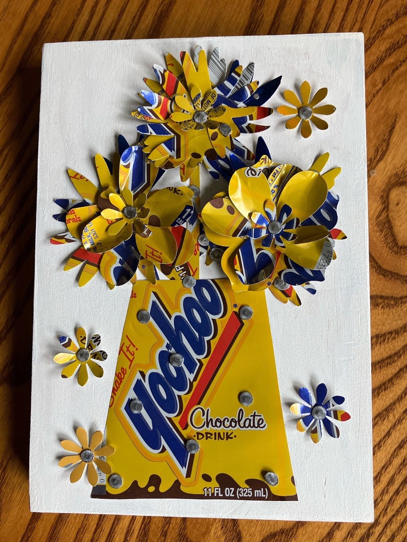 Yoo-hoo Chocolate Drink Metal Wall Art - Pot of Flowers Sign! Colorful ...