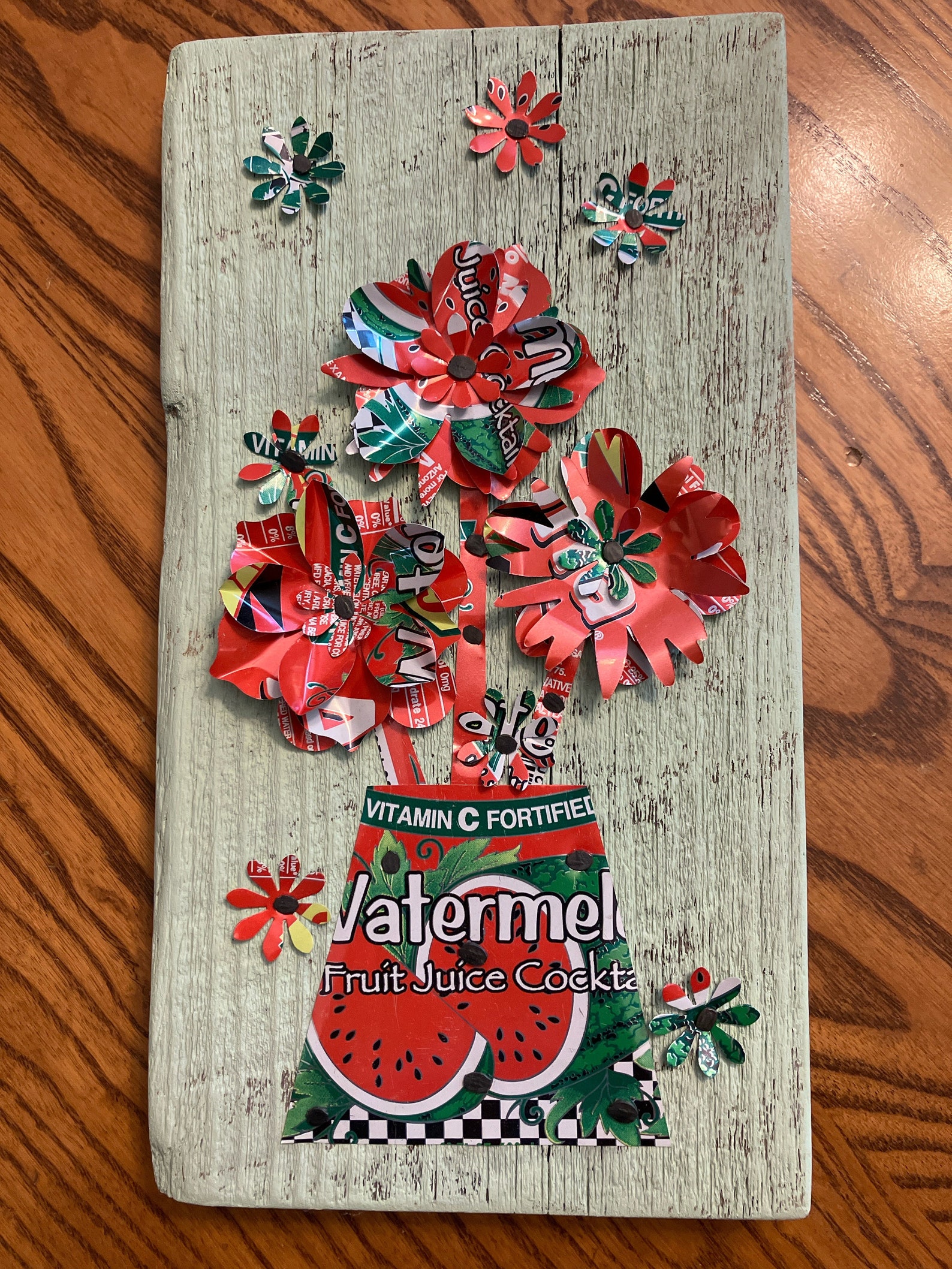 Arizona Tea Can Flower Pot: Upcycled and Handmade Aluminum Art - Etsy