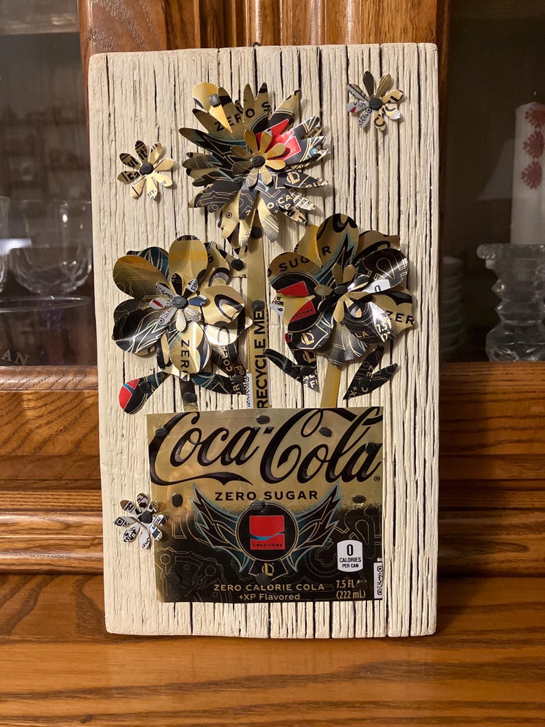 Coca-cola Flower Pot - Handmade Coke Zero Soda Can Art! Unique Limited ...