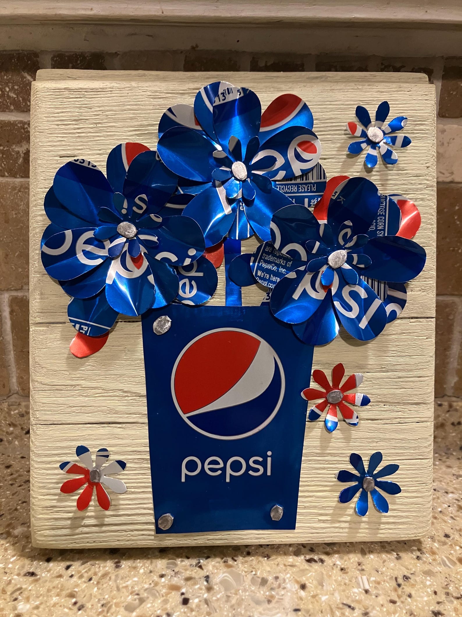 Pepsi Pot of Flowers Sign - Pepsi Cola Soda Can Art - Handmade Metal ...