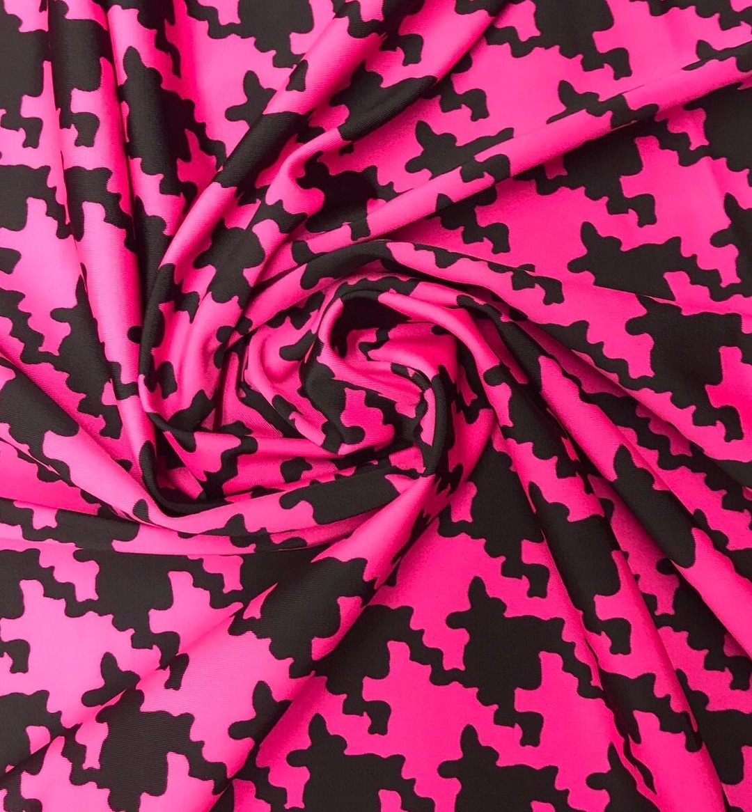 Apparel Fabric - Pink & Black Box Design - Nylon/spandex - by the Yard ...