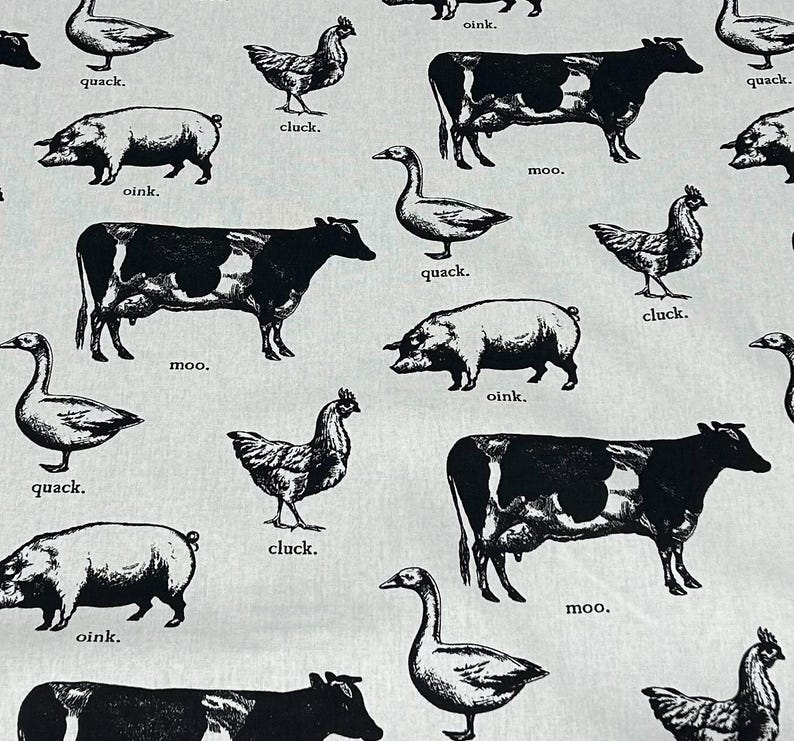 Richloom Cotton Fabric - Farm Animal’s Design - Home Decorative - by ...