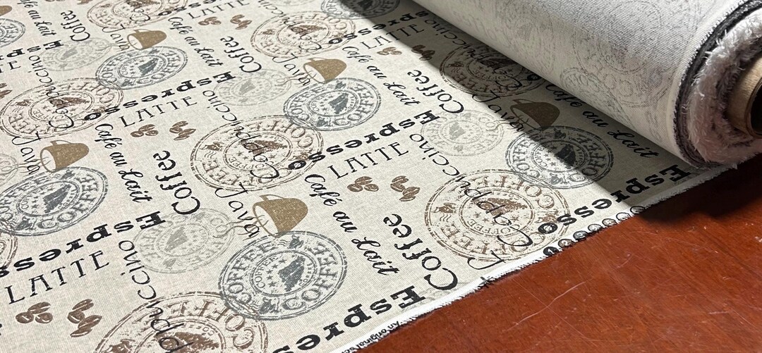 Richloom Cotton Fabric - Coffee/cappuccino Design - Home Decorative - by the Yard - Etsy