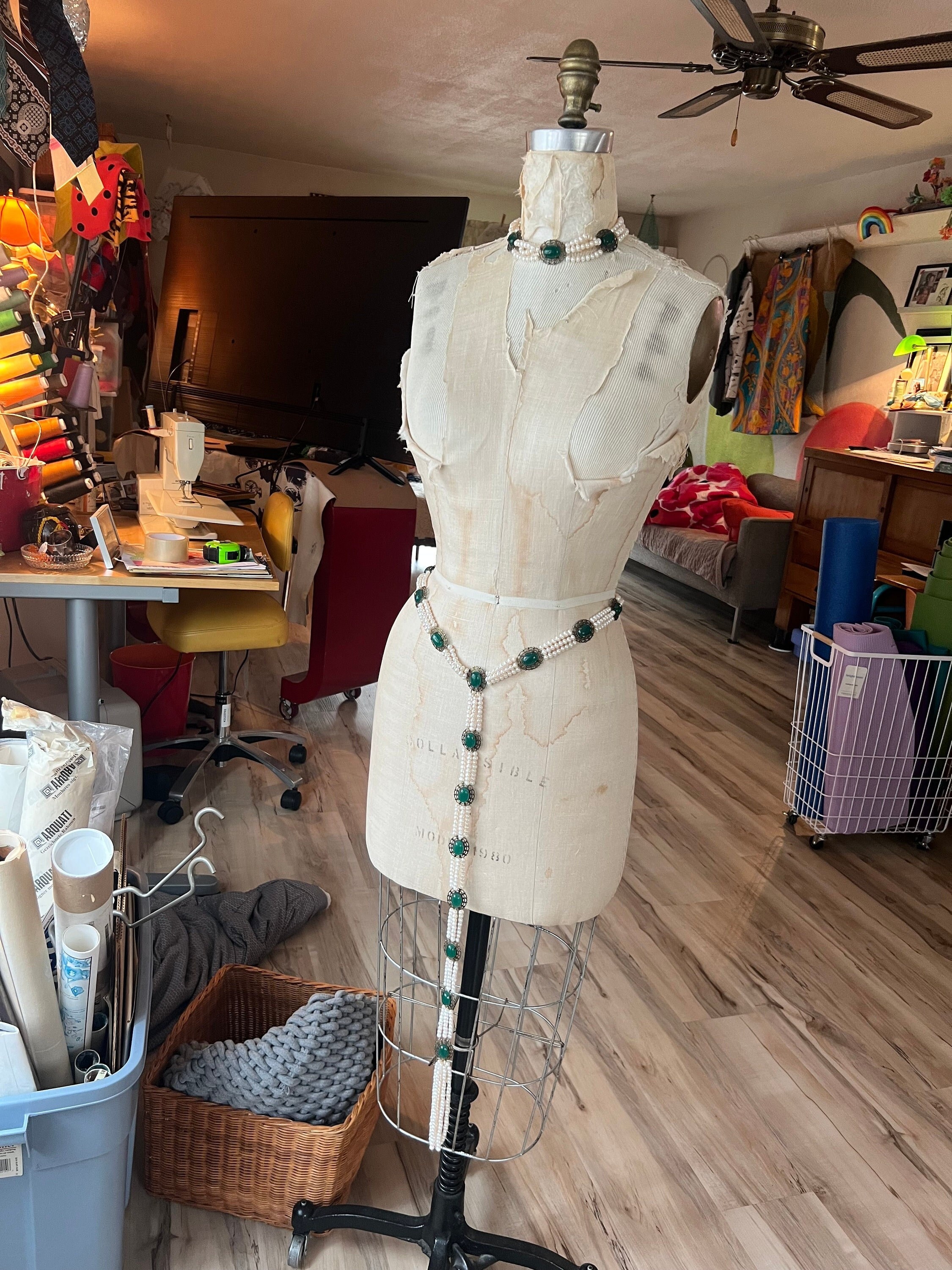 MEDIEVAL RENAISSANCE GIRDLE Belt W/ Matching Necklace, Tudor ...