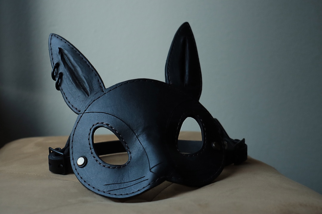Black Leather Bunny Mask A Limited Edition Encounter With Luxury - Etsy