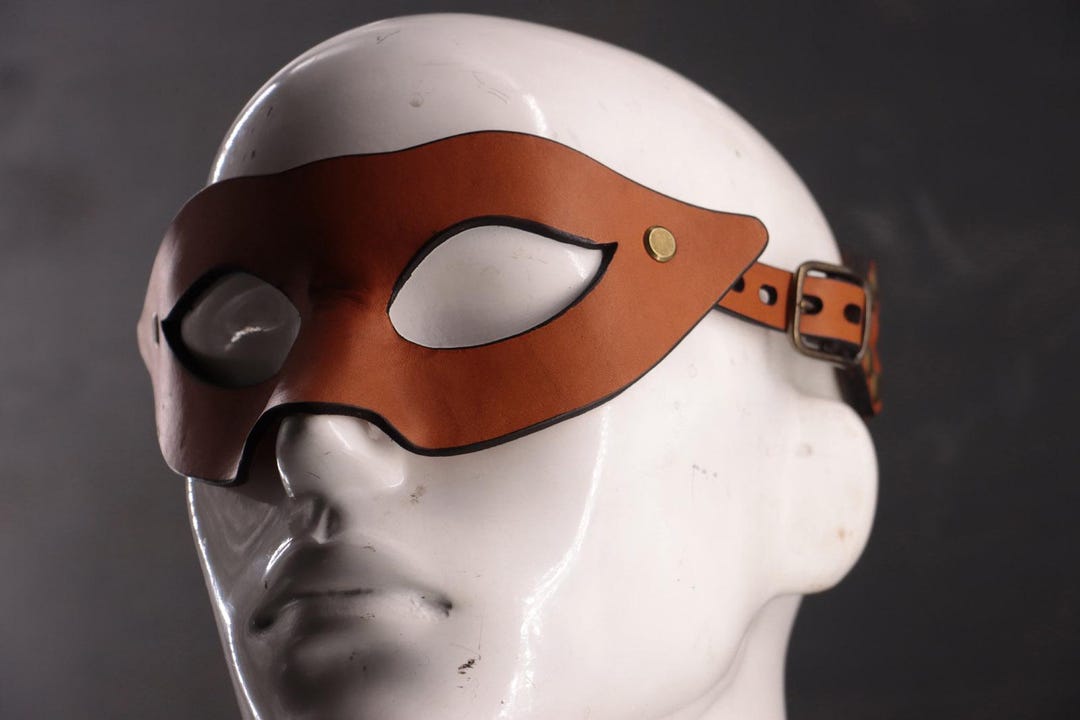 Winged Mask Cognac With Bronze Hardware - Etsy