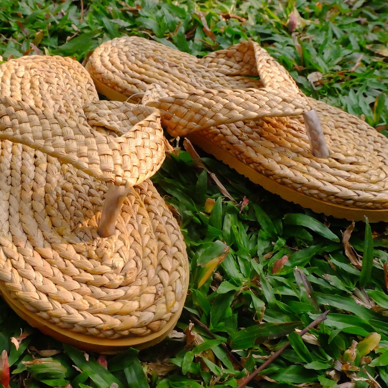 Woven Straw Shoes - Etsy