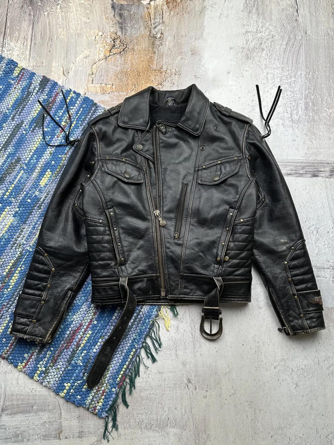Vintage Faded Leather Jacket - Etsy