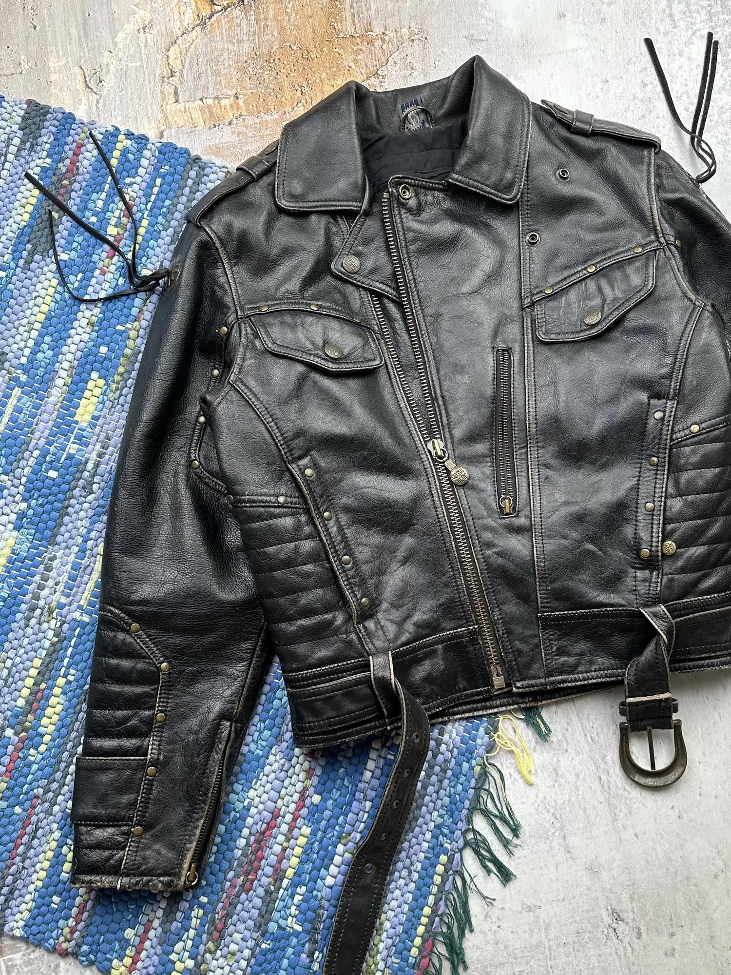 Vintage Faded Leather Jacket - Etsy