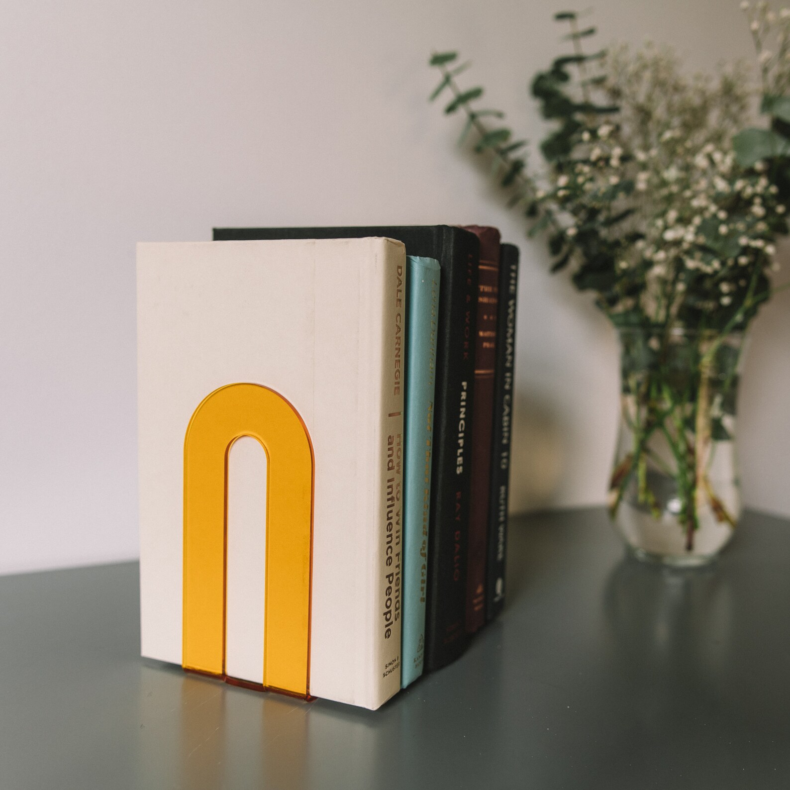 Acrylic Bookends Mid Century Modern Bookends Transparent - Etsy