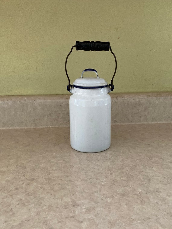 Old Porcelain Liquid Container with Lid and Handle | Etsy