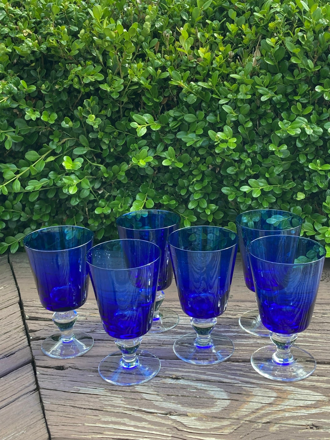 Cobalt Blue Wine Glasses (6 of Them) - Etsy