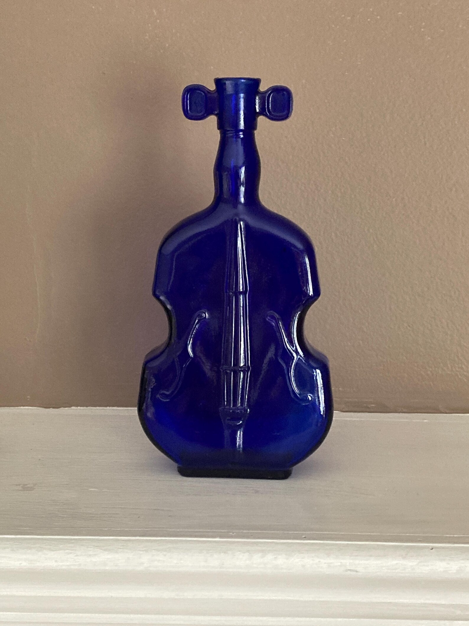 Vintage Cobalt Blue Violin Vase - Etsy