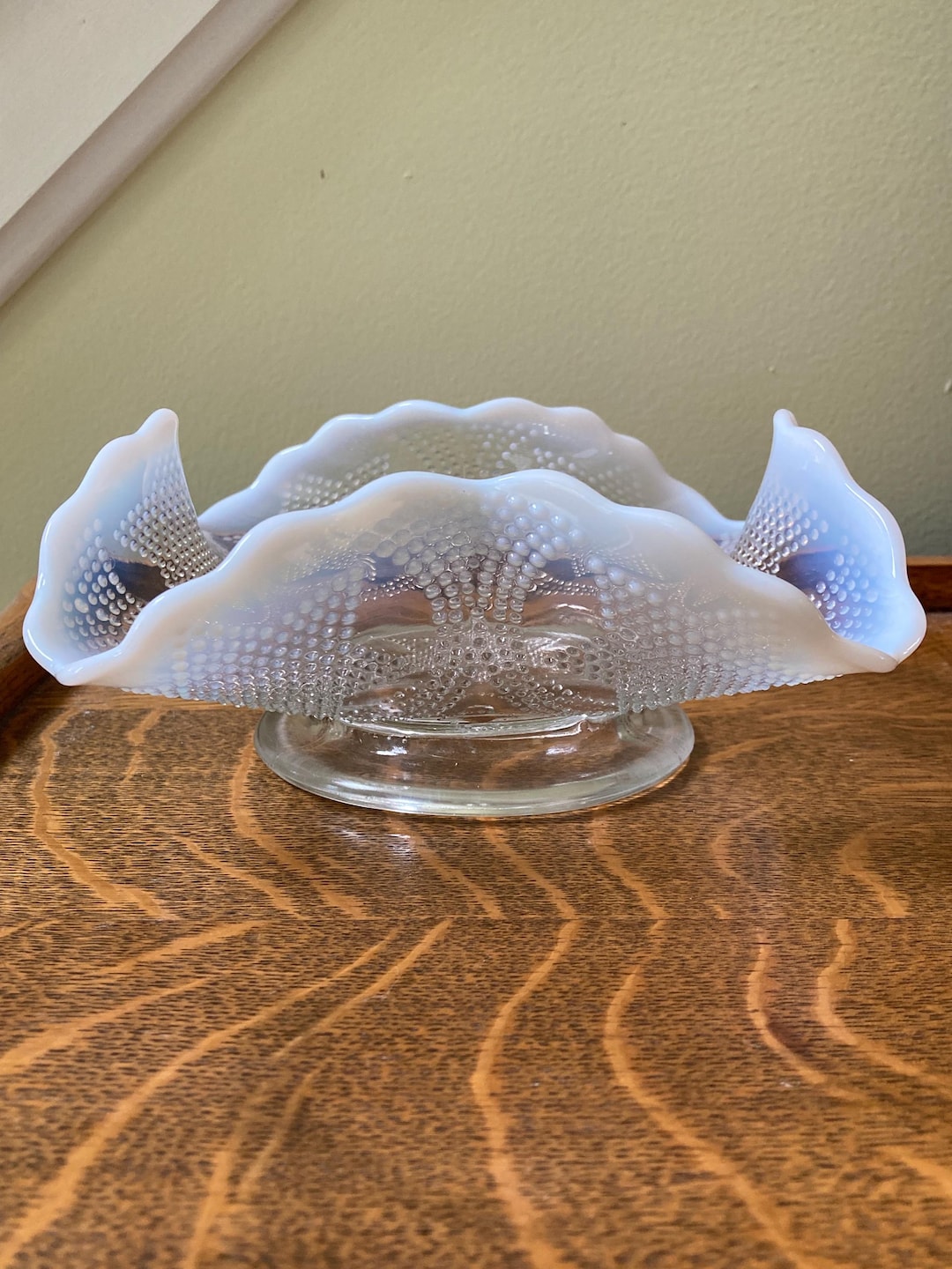 Vintage Fenton Beaded Star and Swag Pattern Bowl With White Trim - Etsy