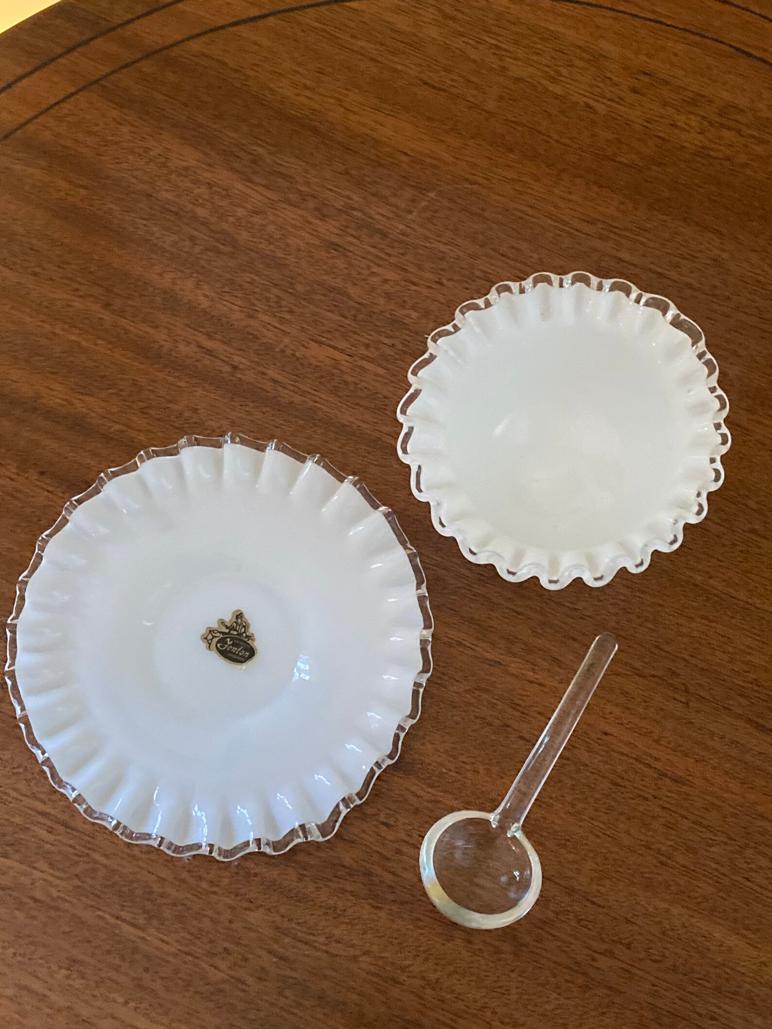 Fenton Bowl, Fenton Tray With Label, and Glass Spoon - Etsy