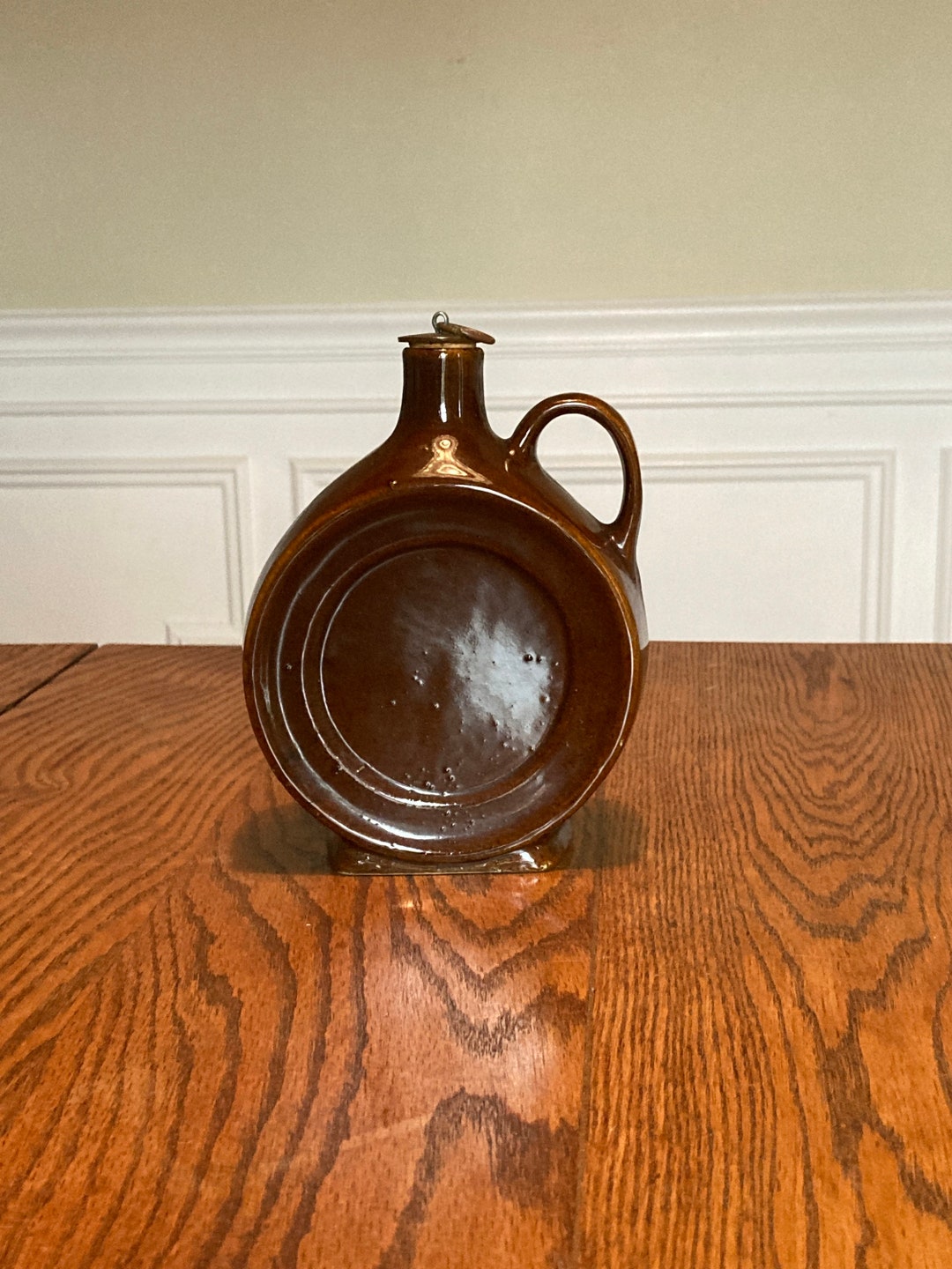 Brown Jug With Stopper Made From a Norwegian Coin - Etsy