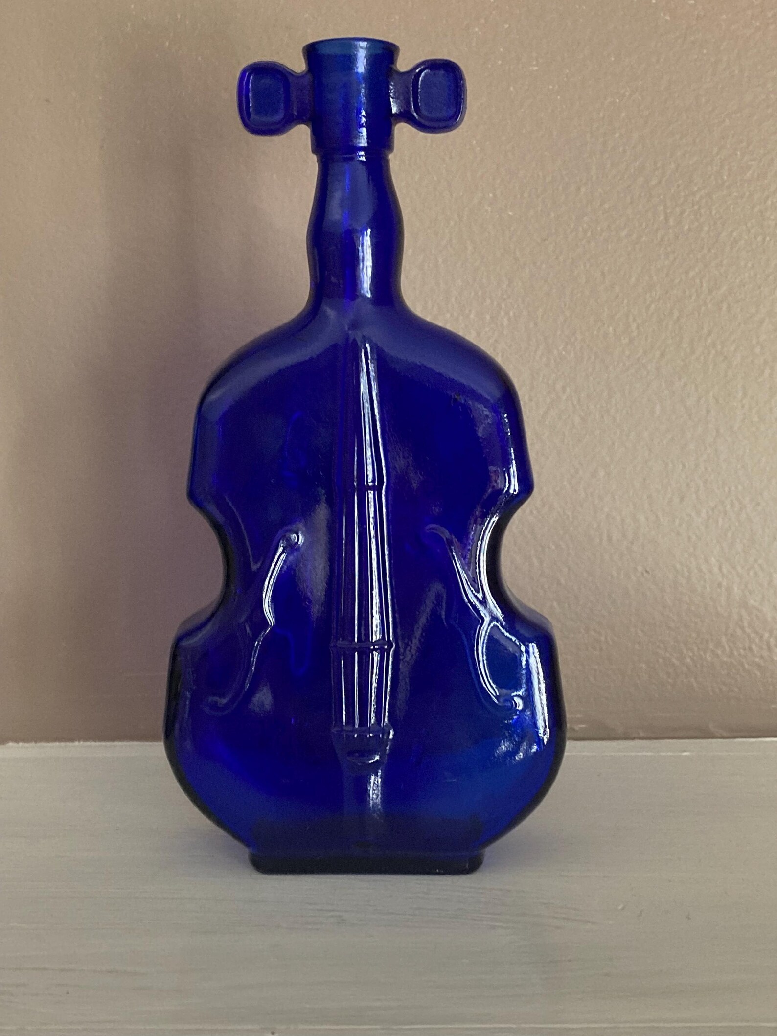 Vintage Cobalt Blue Violin Vase - Etsy