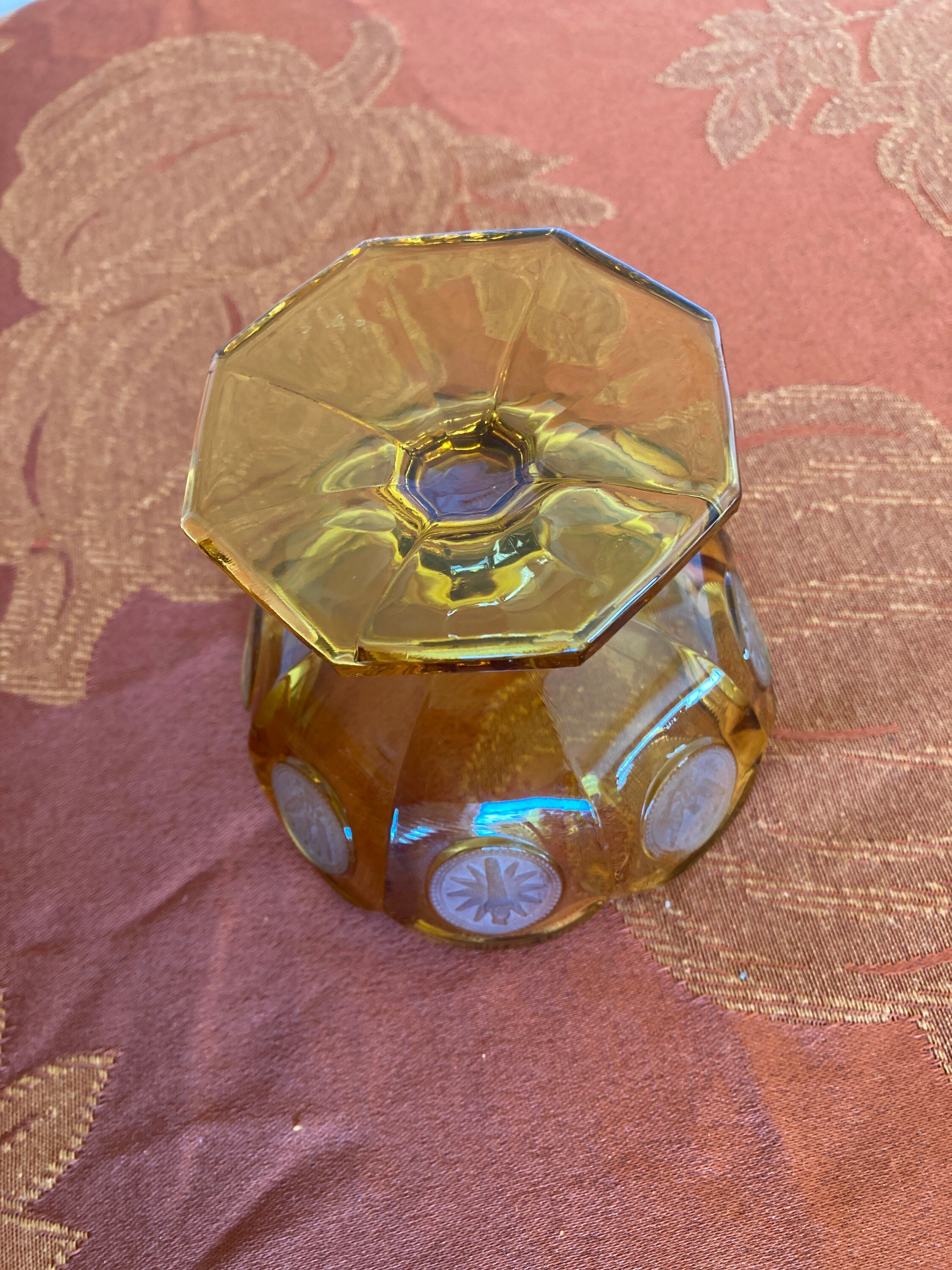 Amber Coin Glass Nut Bowl - Etsy