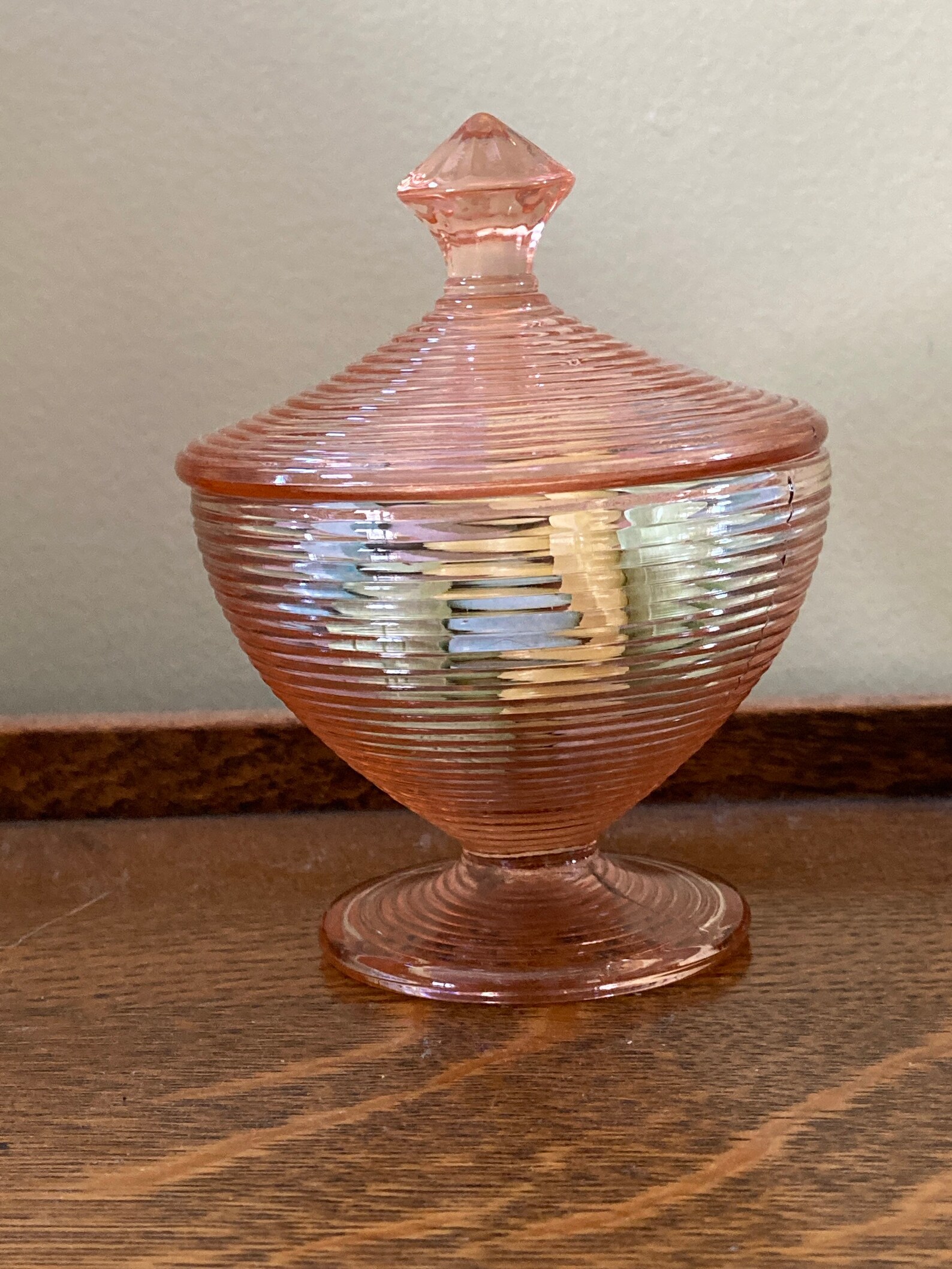 Récipient en verre rose avec couvercle | Etsy