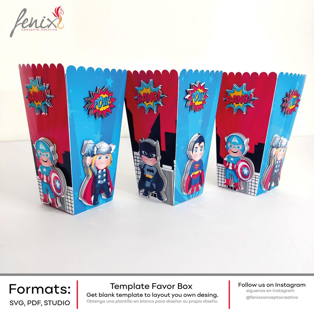 Fenix Box 10, Template Favor Box - Etsy
