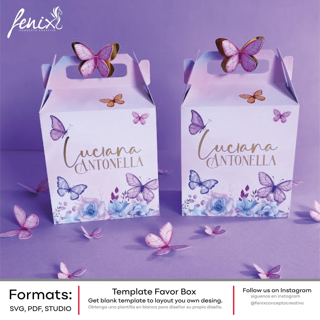 Fenix Box 9, Template Favor Box, Template - Etsy