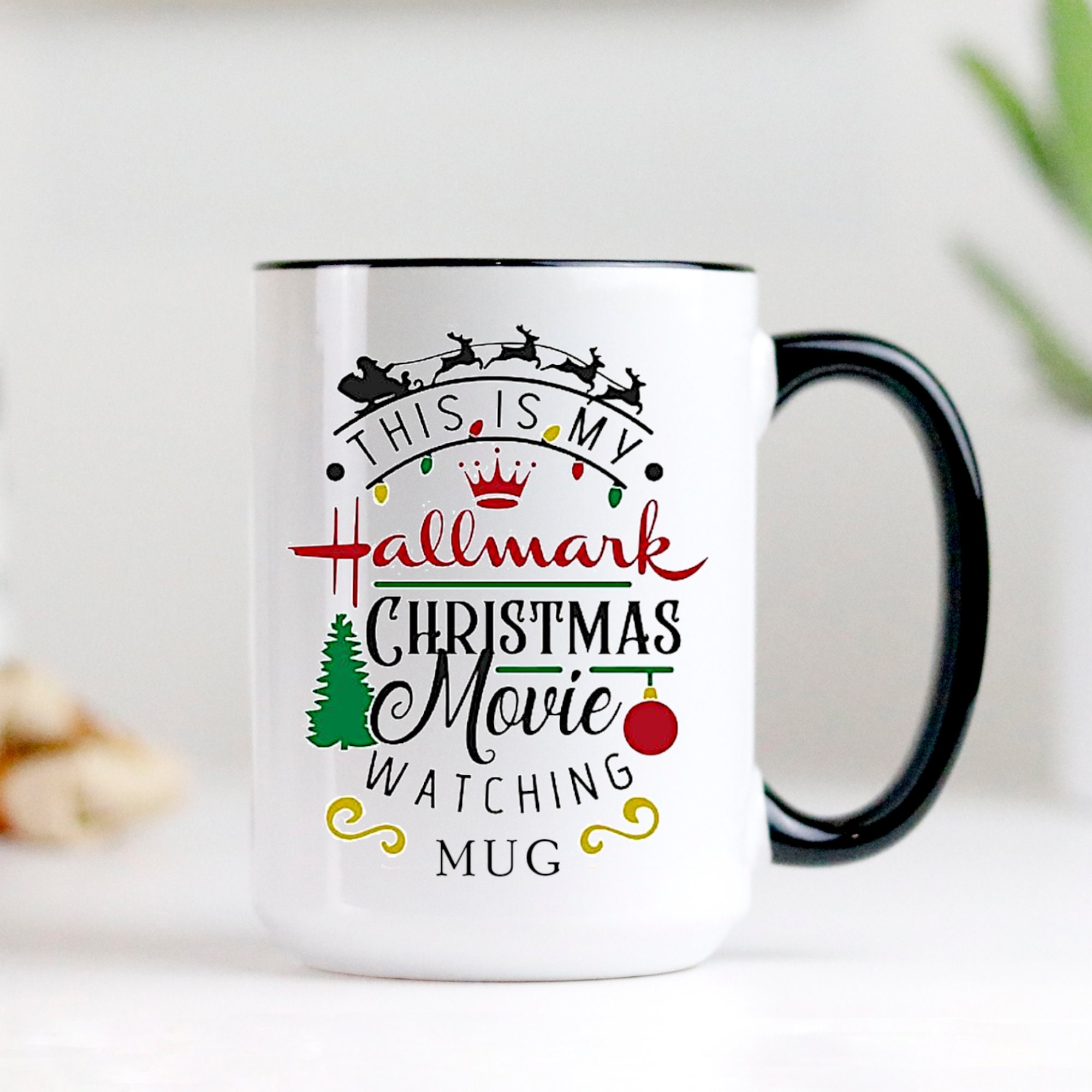 Funny Hallmark Christmas Movie Watching Mug, Xmas Present with Santa ...
