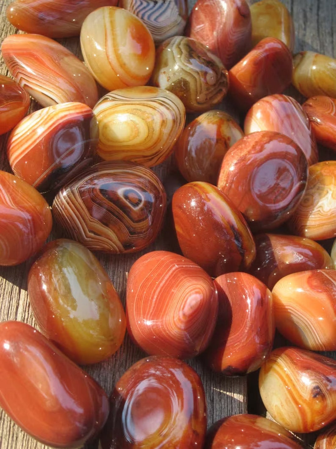 Tumbled Red Banded Agate - Etsy