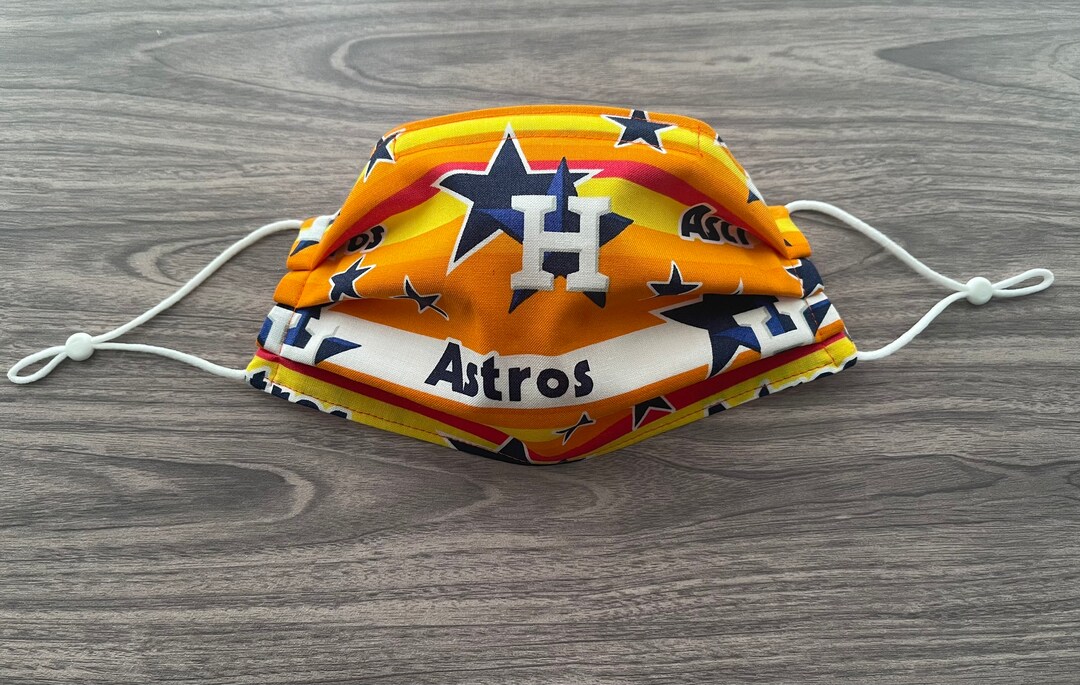 Adult OS Houston Astros Stripes Face Mask With Adjustable Ear - Etsy