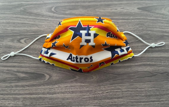 Adult OS Houston Astros Stripes Face Mask With Adjustable Ear | Etsy