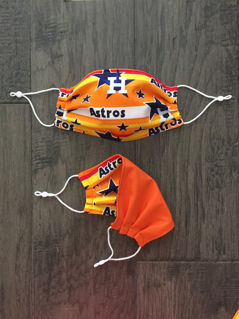 Adult OS Houston Astros Stripes Face Mask With Adjustable Ear - Etsy