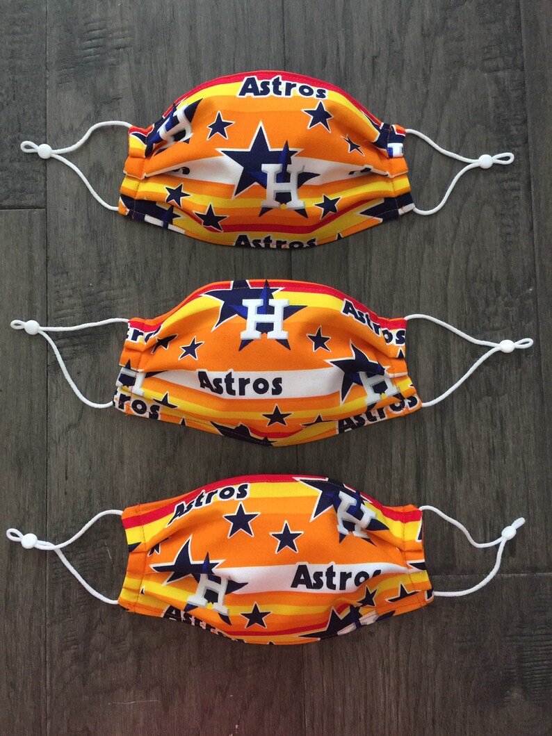 Adult OS Houston Astros Stripes Face Mask With Adjustable Ear - Etsy