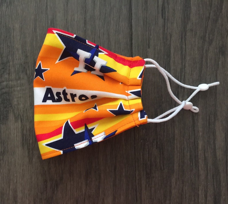 Adult OS Houston Astros Stripes Face Mask With Adjustable Ear - Etsy