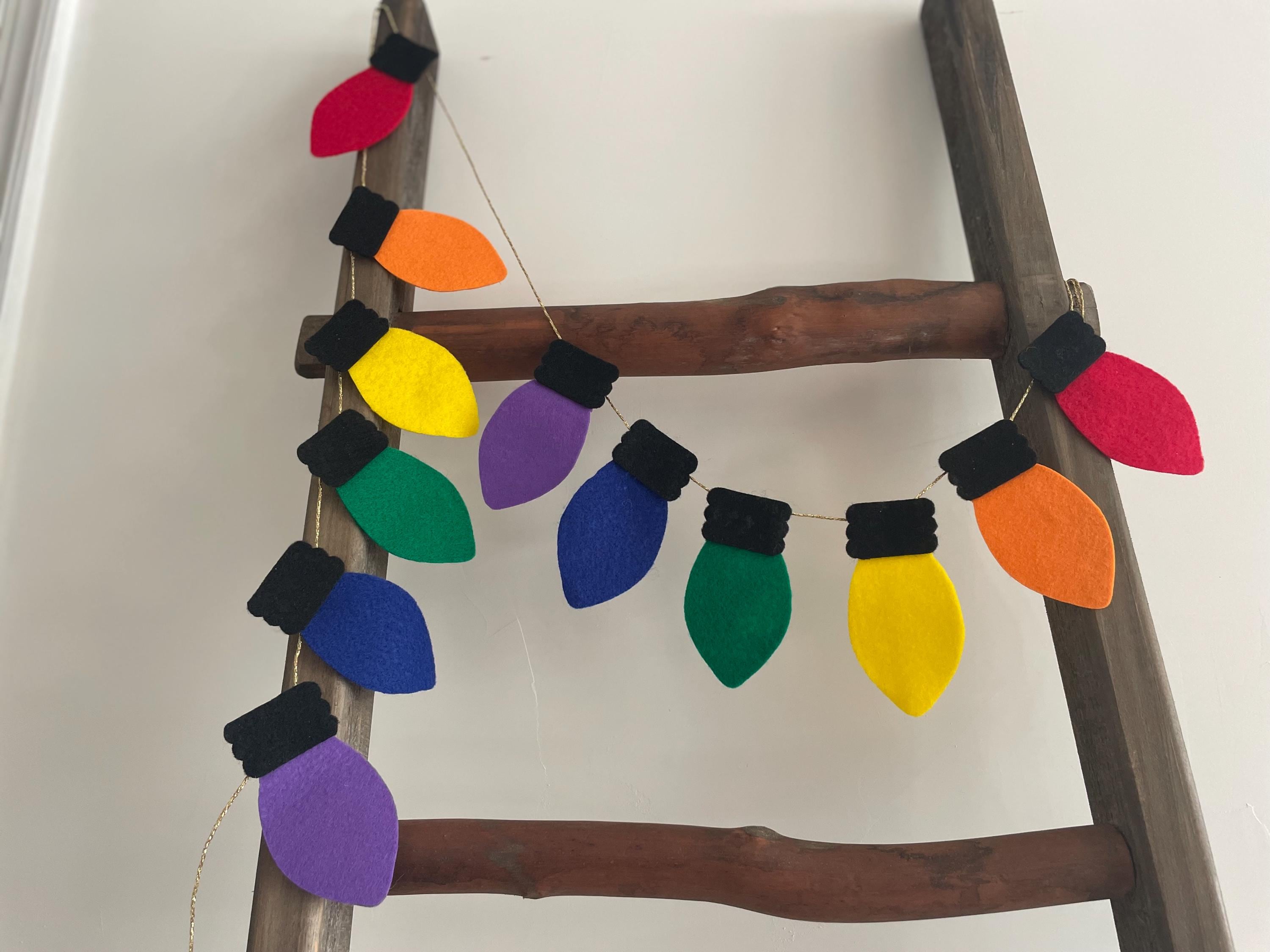 Felt Christmas Light Bulb Garland: Handmade Holiday Decor - Etsy