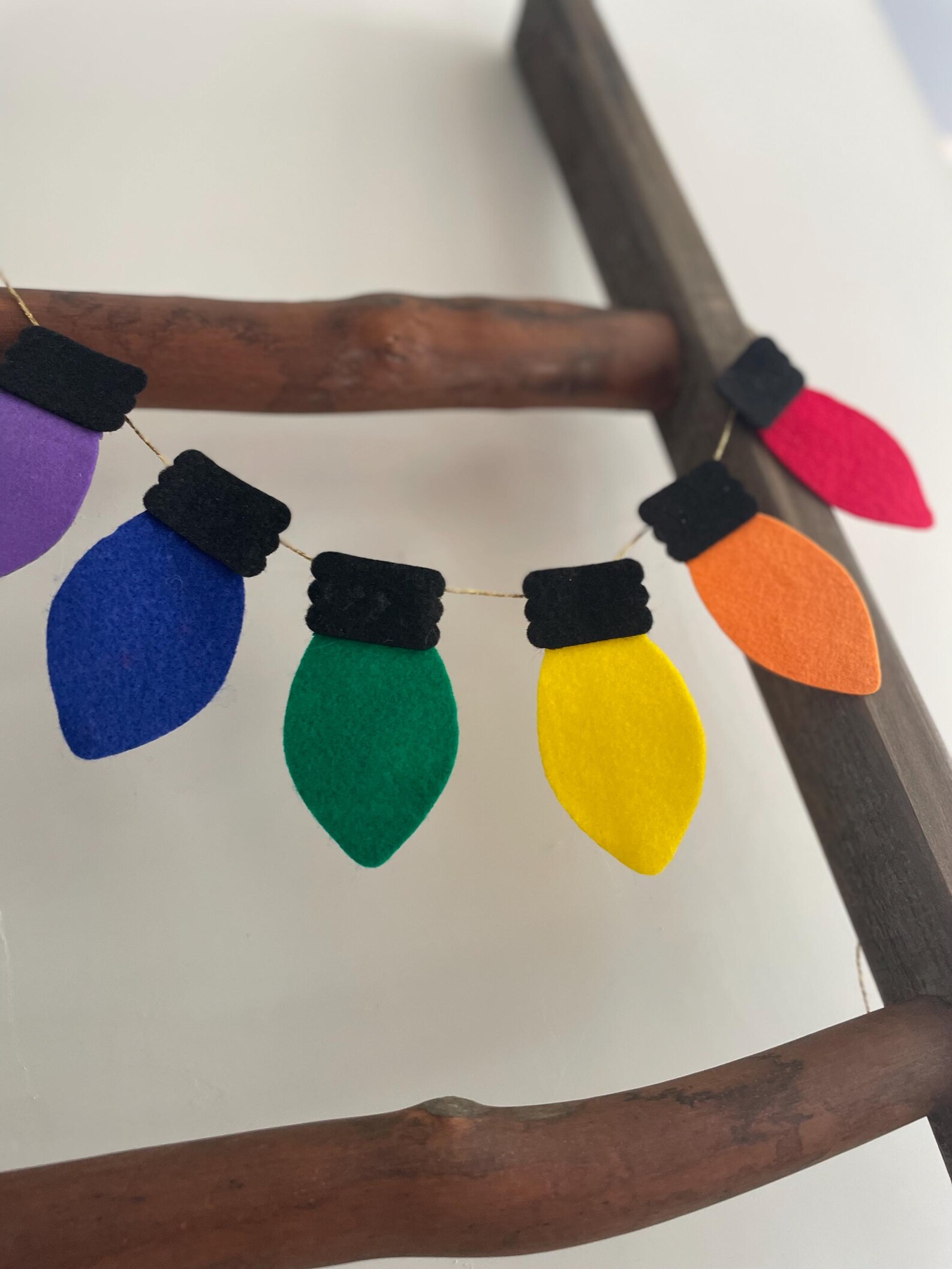 Felt Christmas Light Bulb Garland: Handmade Holiday Decor - Etsy