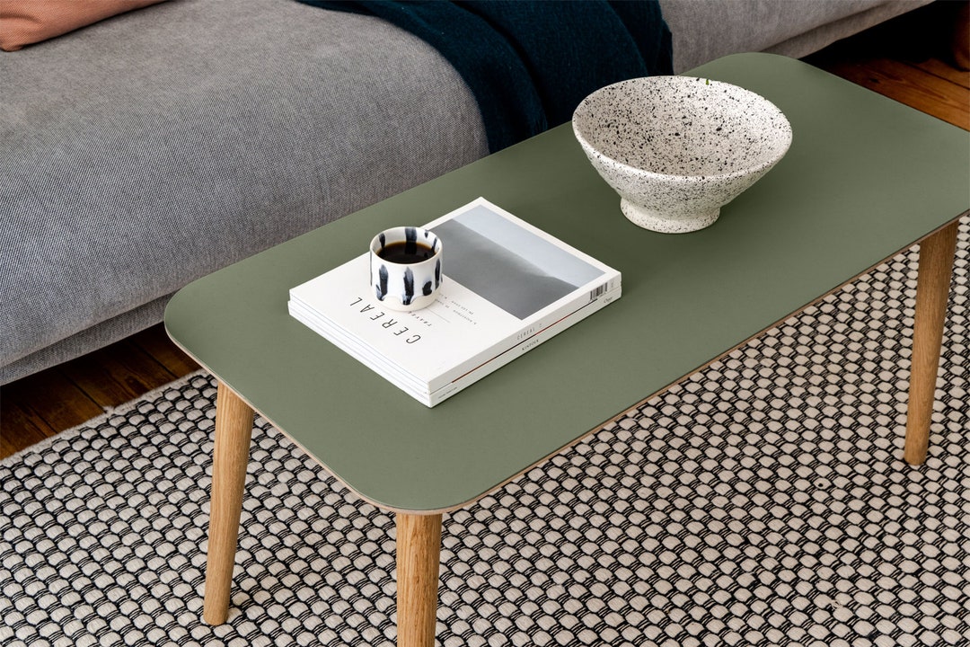 Olive Linoleum Coffee Table | Ugo Design - Etsy