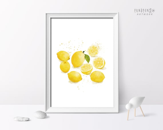 Digital Download Lemon Print Printable Fruit Print Instant | Etsy