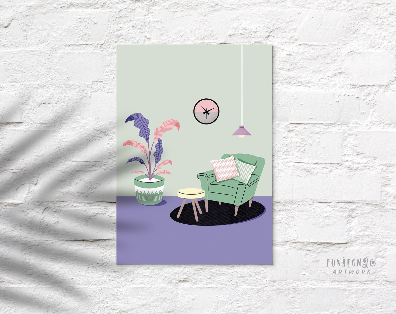 Cozy Home Illustration Poster, Boho Interior Design Digital Print, Cosy ...