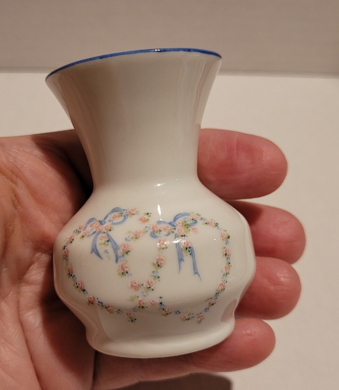 Vintage Leart Ceramic Miniature Bud Vase Hand Painted Flowers Brazil - Etsy