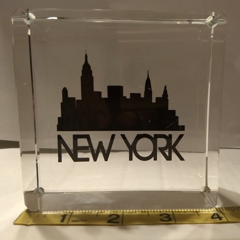 This Paperweight of the New York Skyline is a Silhouette. - Etsy