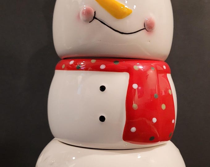 Snowman Stacking Measuring Cups 4 Piece Ceramic Nesting Holiday ...