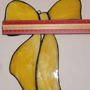Stained Glass Art Suncatcher Yellow Bow Ribbon Sun Catcher Christmas - Etsy